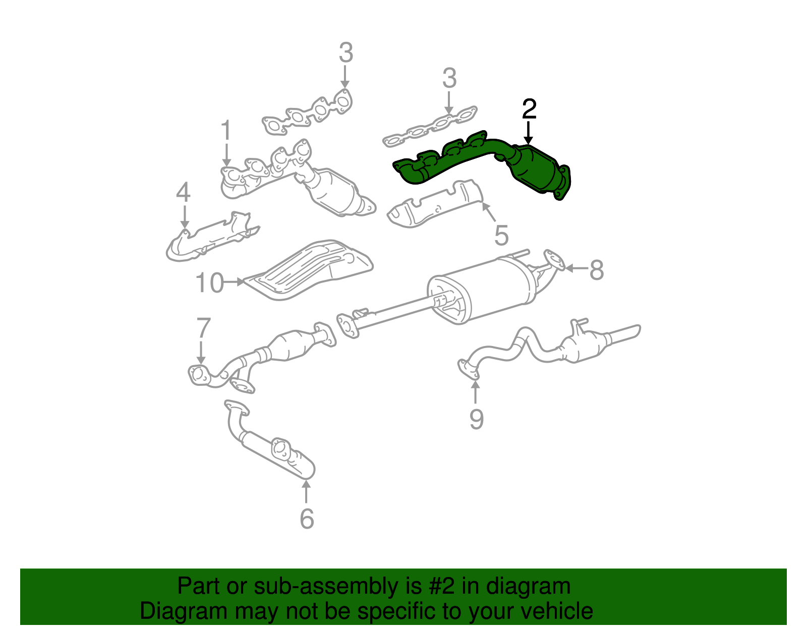 Genuine Toyota Catalytic Converter with Integrated Exhaust Manifold ...