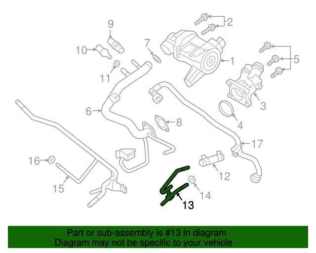 2015-2022 Volvo Engine Coolant Pipe 32249851 | OEM Parts Online