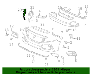 71201-TGG-A50 - Plate R Front Bumper Side Induction - 2020 Honda Civic ...