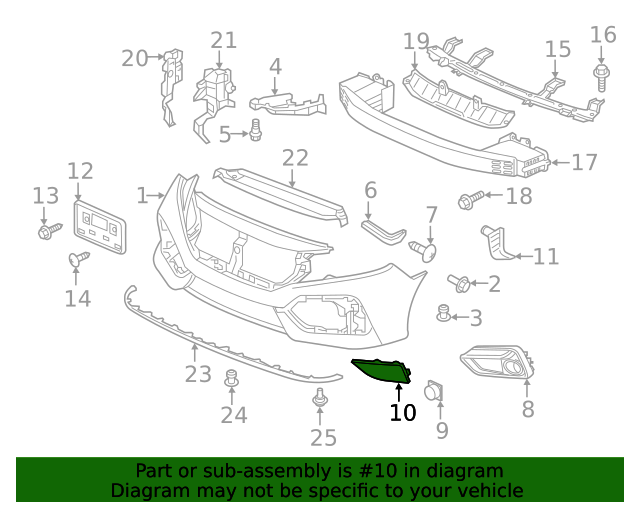71119-TGG-A50 - Cap 2020-2021 Honda Civic | Honda Parts Online