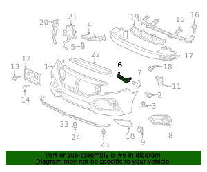 71193-TEA-T01 - 2017-2021 Honda Civic - Spacer R Front Bumper Side ...