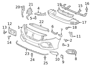 71206-TGG-A50 - Plate L Front Bumper Side Induction - 2020 Honda Civic ...
