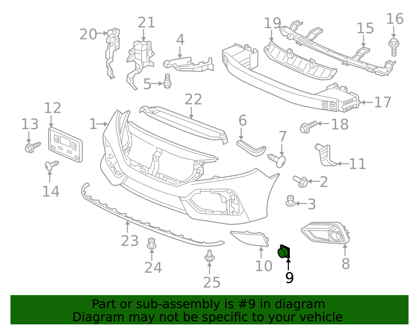 71112-TGG-A50 - 2020-2021 Honda Civic - Cap R Front Bumper Side Mesh ...