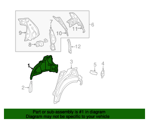 2007-2019 Toyota Inner Wheelhouse 61608-52370 | Toyota Parts Center