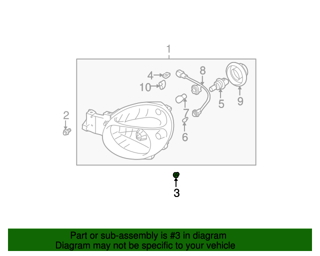 2002-2008 Subaru Headlamp Assembly Grommet 909300049 | TascaParts.com