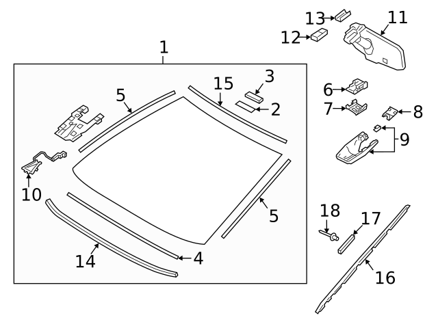 56101-07170 Windshield - Toyota | Mike Calvert Toyota Parts