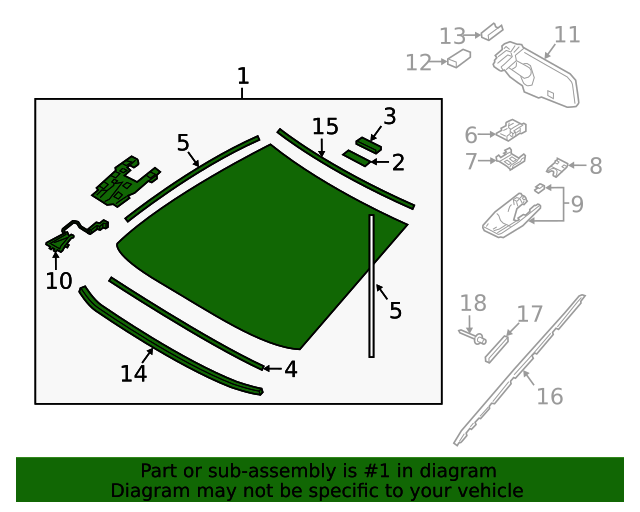 56101-07160 - Windshield - 2019 Toyota Avalon | OEM Genuine Toyota Parts