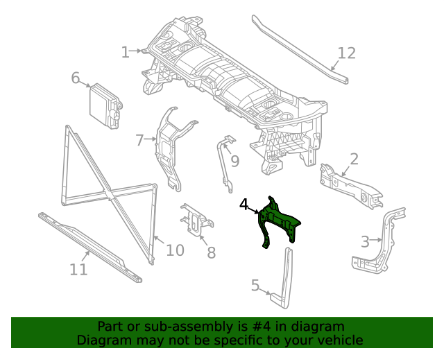 167-627-07-00 - Radiator Support Bracket 2021-2023 Mercedes-Benz ...