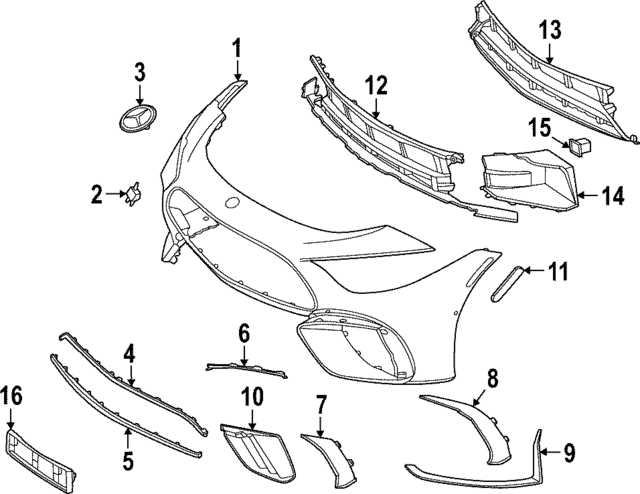 2022-2024 Mercedes-Benz Outer Grille 232-885-98-00 | MB OEM Parts