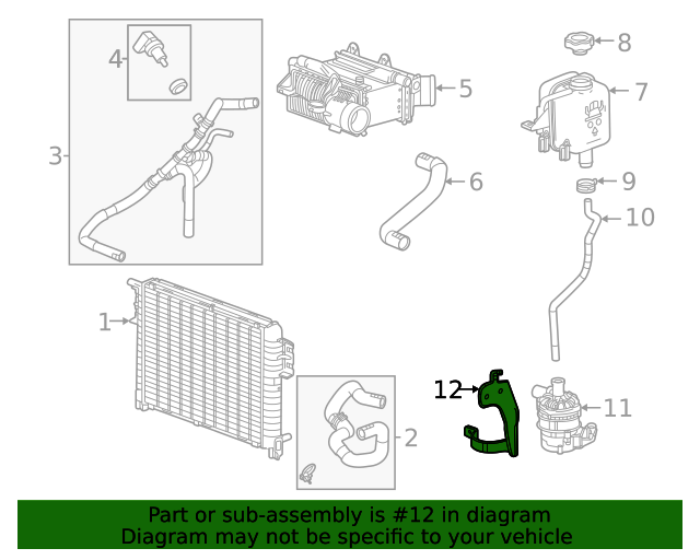 2020-2024 GM Charge Air Cooler Coolant Pump Bracket 23393999 GM ...