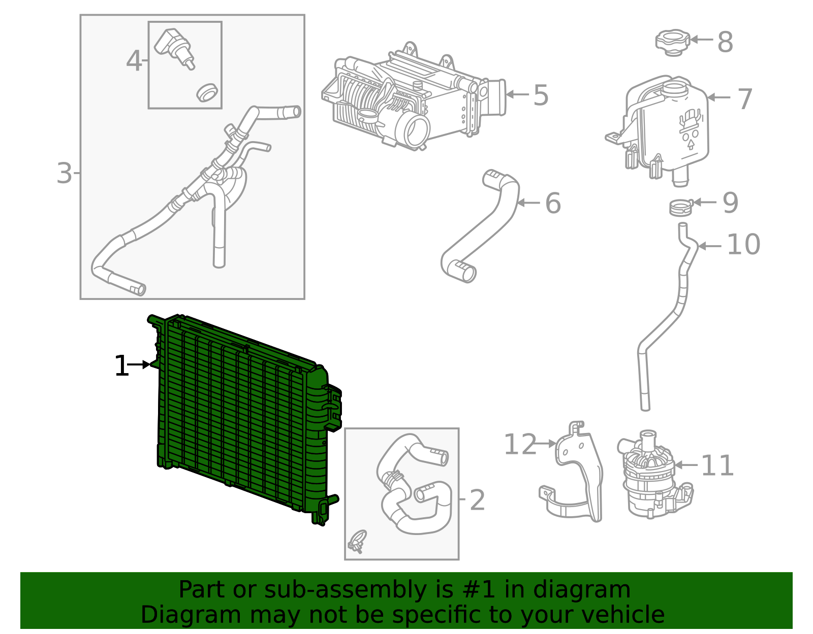 2020-2025 GM Engine Auxiliary Radiator 84693040 | GM Parts Center