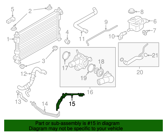 2013-2019 Ford Water Pipe BB5Z-8A519-G | TascaParts.com