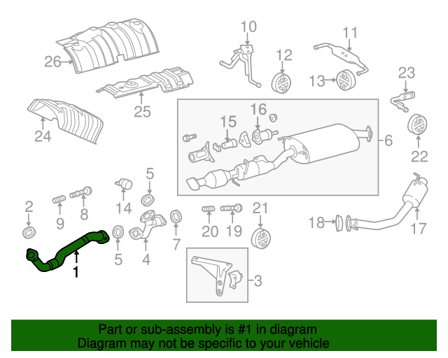 2010-2011 Lexus RX450h Exhaust Pipe 17410-31860 | OEM Parts Online