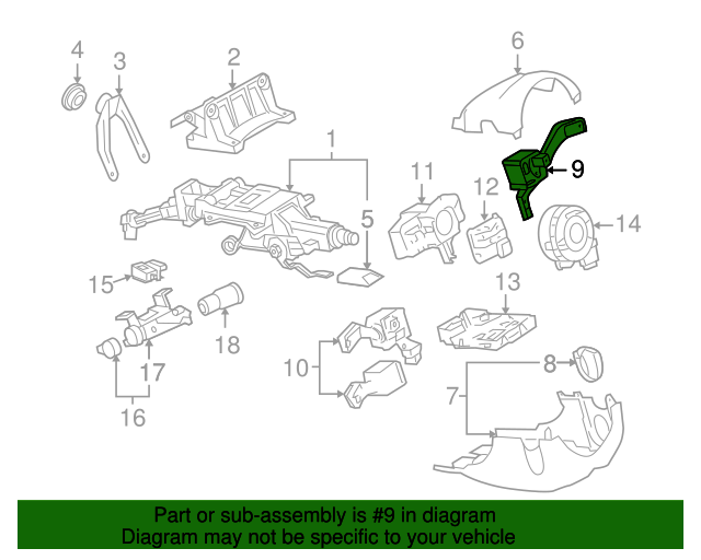 8P0-953-519-D-9B9 - Windshield Wiper Switch 2006-2008 Audi ...