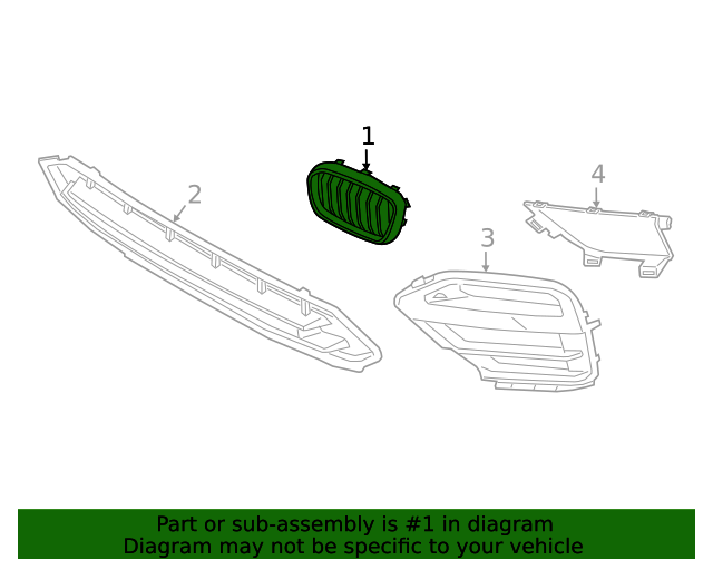 51137478669 - 2018-2021 BMW Upper Grille (51-13-7-478-669) | BMW of ...