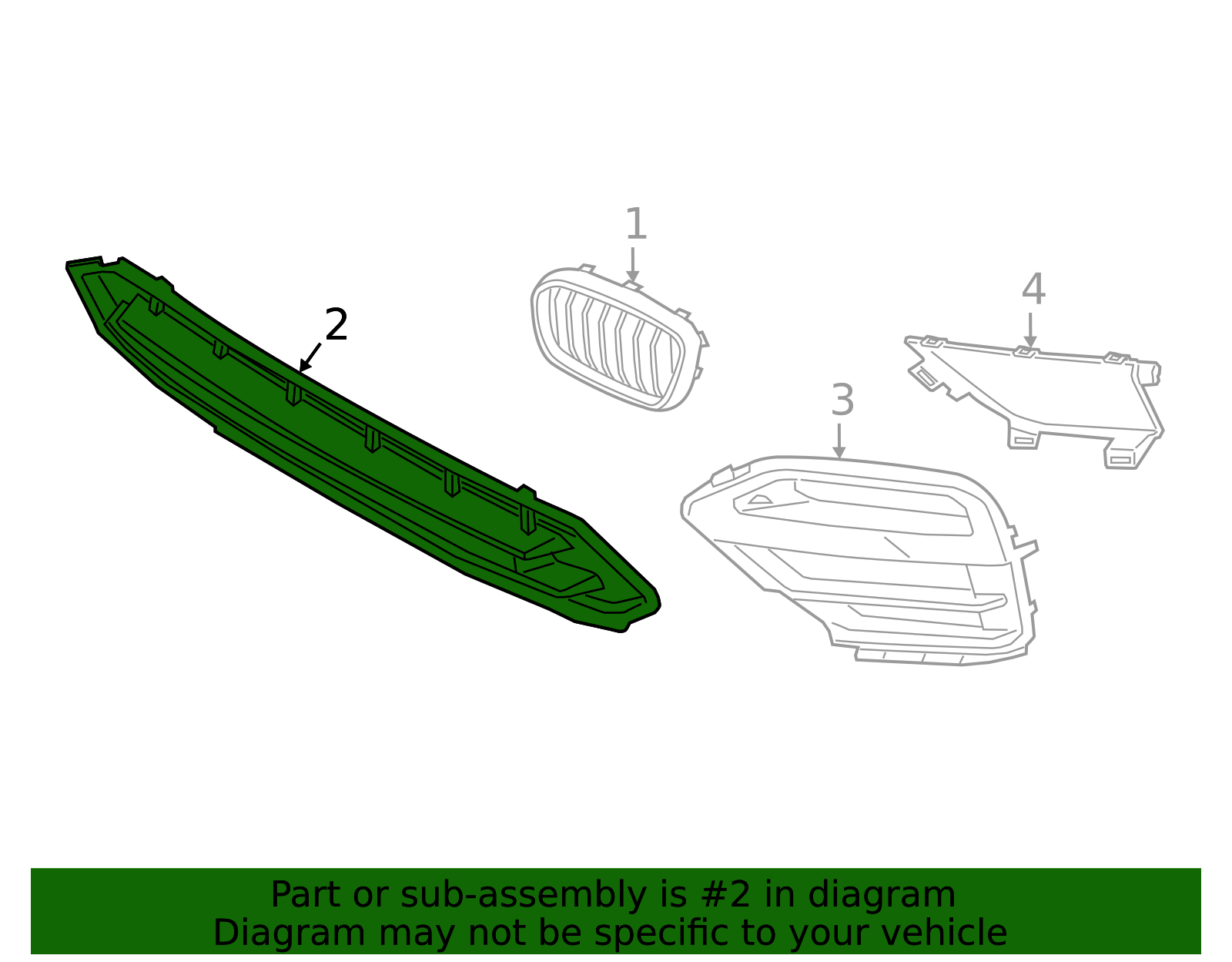 51117418728 - 2019-2021 BMW X4 Center Grille (51-11-7-418-728) | BMW of ...
