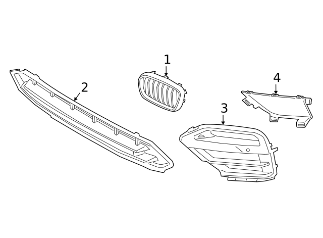 51117463831 - 2019-2021 BMW X4 Outer Grille (51-11-7-463-831) | BMW of ...