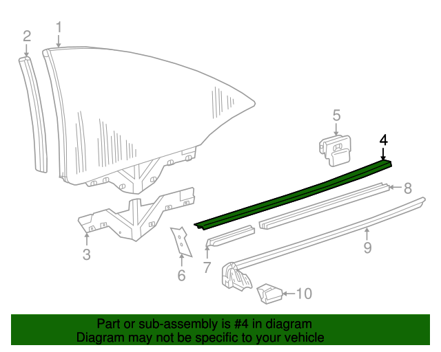 1999-2003 Mercedes-Benz Quarter Panel Reveal Molding 208-670-10-22 ...