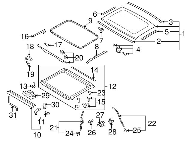2008-2017 Audi Sunroof Seal 8T0-877-297 | AutoNationParts.com