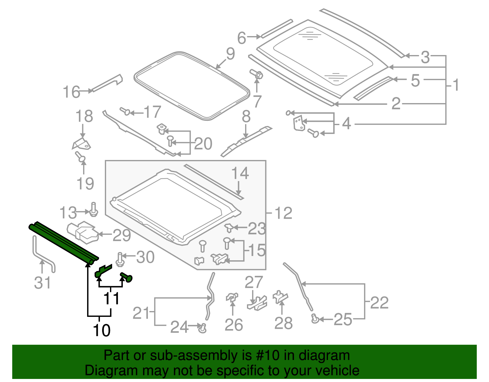 2008-2017 Audi Sunroof Cover 8T0-877-307-5L9 | OEM Parts Online