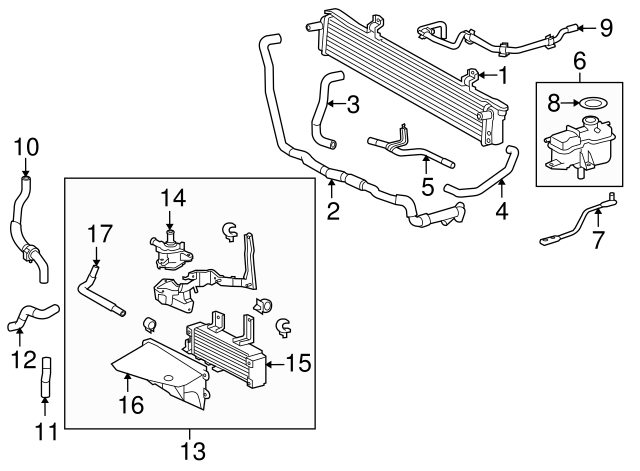 32910-48130 - Drive Motor Inverter Cooler 2013-2015 Lexus RX450h ...