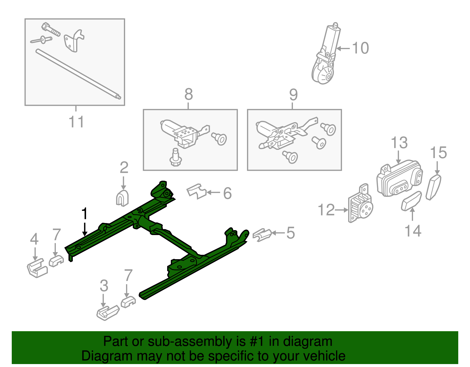 2015-2020 Audi Seat Track 8V4-881-183 | Audi USA Parts