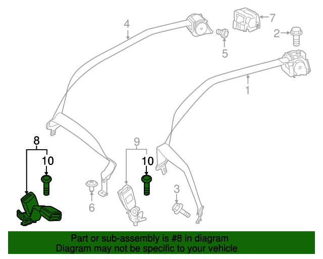 213-860-74-01 - Seat Belt Receptacle 2017-2023 Mercedes-Benz ...