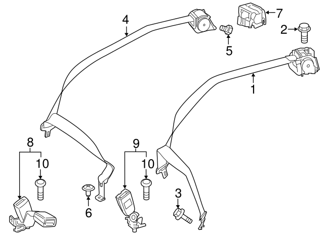 213-860-74-01 - Seat Belt Receptacle 2017-2023 Mercedes-Benz ...