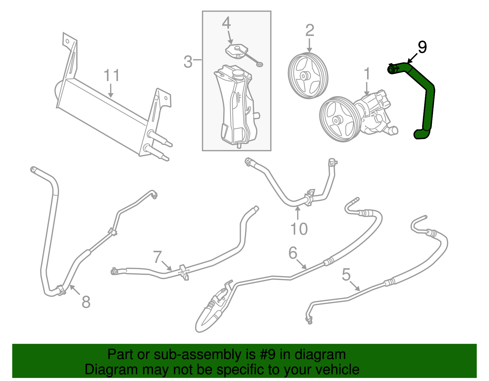 7C3Z-3A713-E - Power Steering Return Hose 2008-2010 Ford | Big 3 Auto Parts