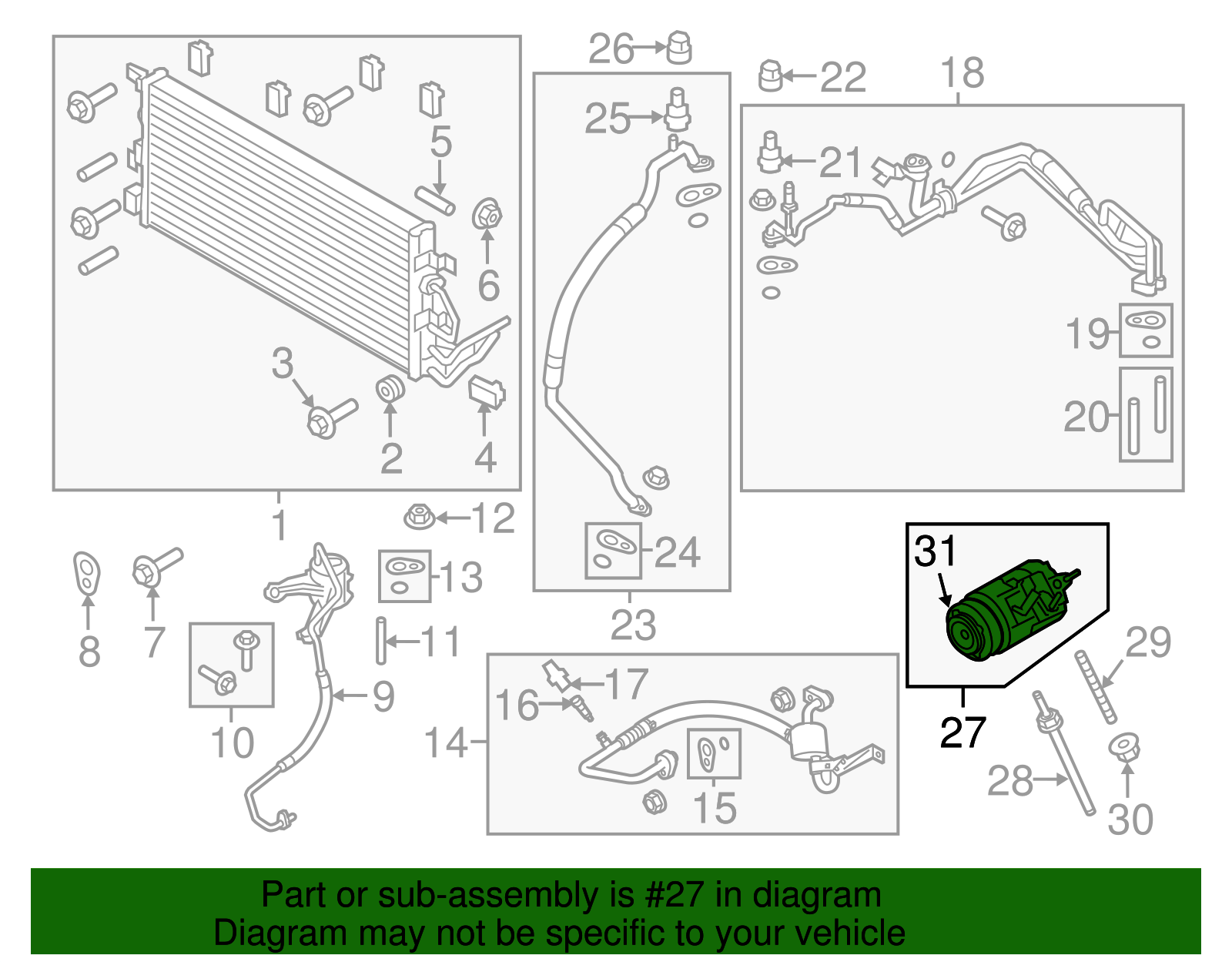 2013-2019 Ford | A/C Compressor | DA8Z-19703-C | Walls' Ford Parts