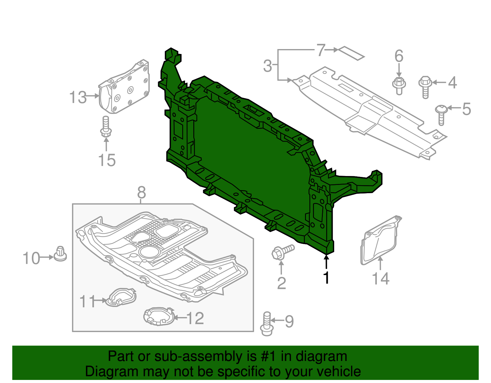 2014-2017 Kia Soul Radiator Support 64101-B2000 | OEM Parts Online