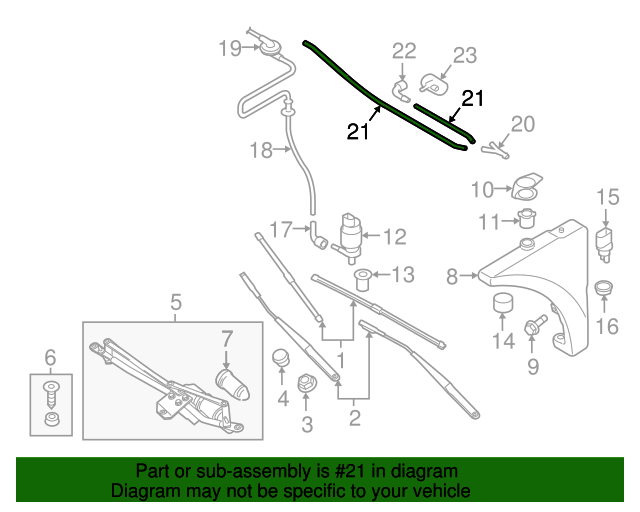 2D0-955-962 - Windshield Washer Hose Connector 2006-2024 Audi ...