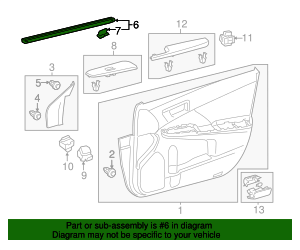 2012-2014 Toyota Camry Belt Weather-Strip 68172-06092 | Toyota Parts Center