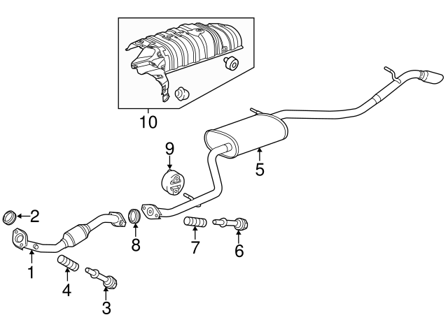17410-47200 - Front Pipe - 2012-2015 Scion iQ | OEM Genuine Toyota Parts