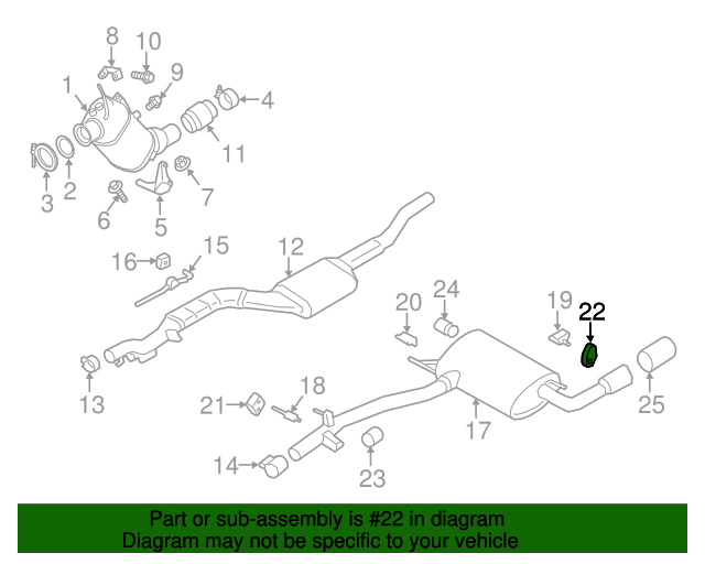 18208513515 - 2015-2018 BMW Rear Muffler Isolator (18-20-8-513-515 ...