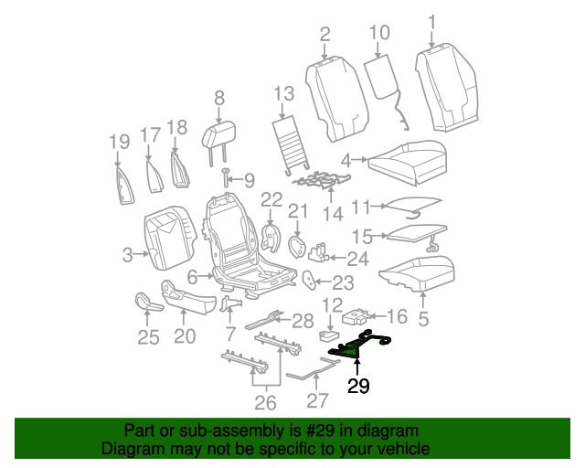 2006-2007 Chevrolet Malibu Power Seat Wiring Harness 15225964 GM ...