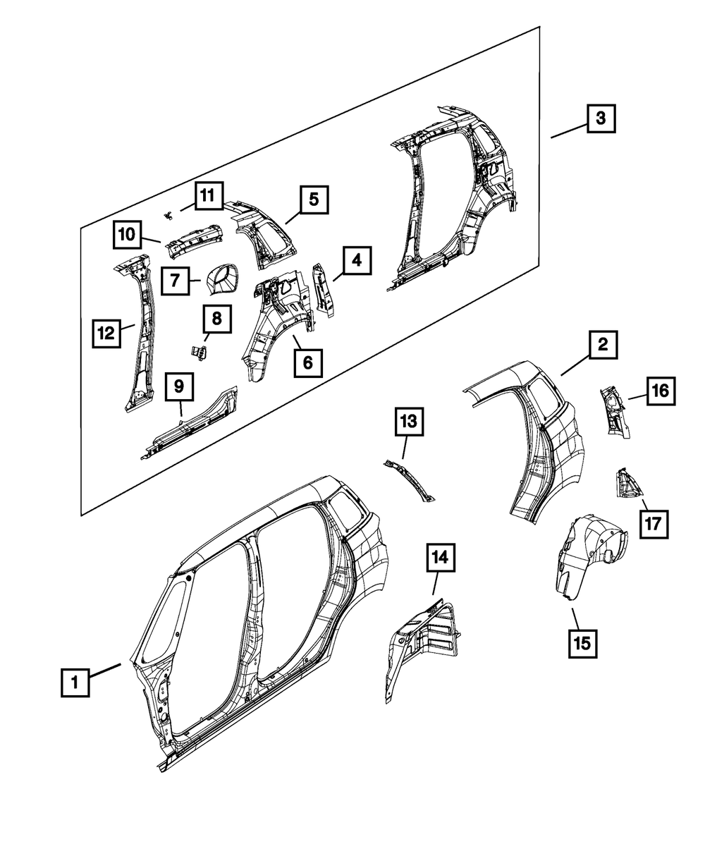 2014-2019 Fiat 500L Splash Shield, Right 68394875AA | Mopar eStore