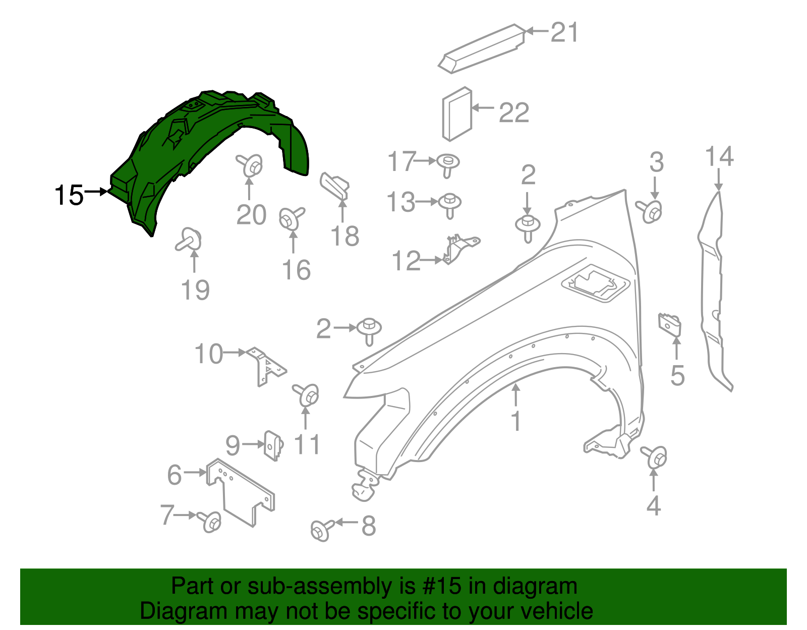 Genuine OEM Ford Part - Fender Liner NL1Z-16103-D | Genuine OEM Ford ...