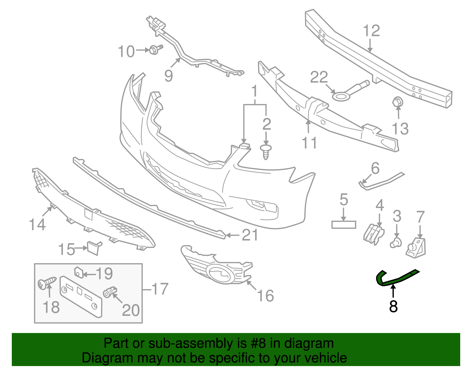 2006-2010 Infiniti Bumper Cover Side Bracket 62220-EG000 | Faulkner ...