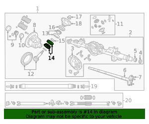 2017-2020 Ram Pinion Gear Bearing 68340261AB | TascaParts.com