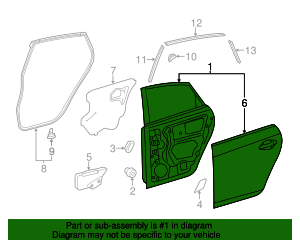67003-47070 - Door Shell - 2010-2015 Toyota | OEM Genuine Toyota Parts