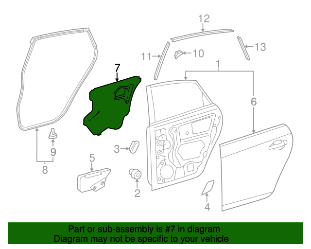 2010-2015 Toyota Prius Door Water Deflector 67841-47050 | Toyota Parts ...
