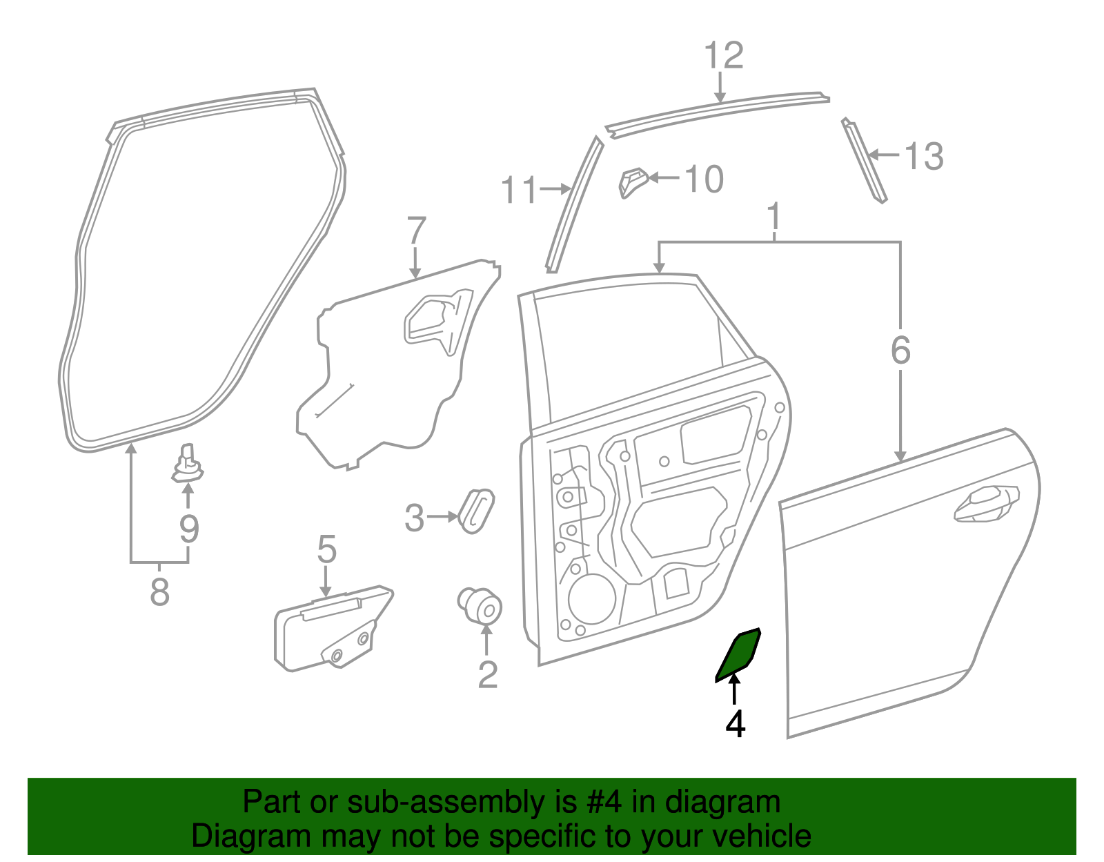 2010-2015 Toyota Door Shell Protector 67858-47010 | Toyota Parts Center