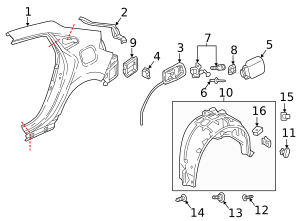 OEM 2016-2021 Honda Civic Fuel Door Latch 74481-TBA-A01 | Honda ...