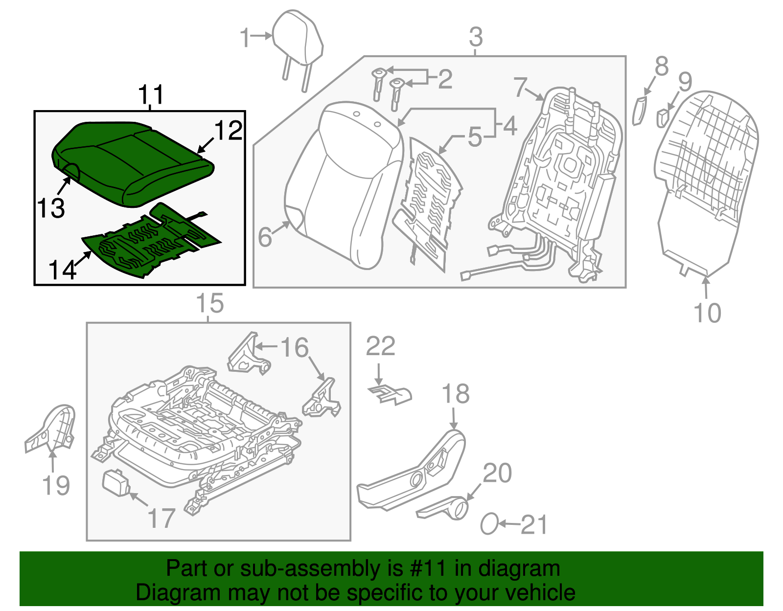 Hyundai - 88100-3X710-MBR - Cushion Assembly - 2013-2014 Hyundai ...