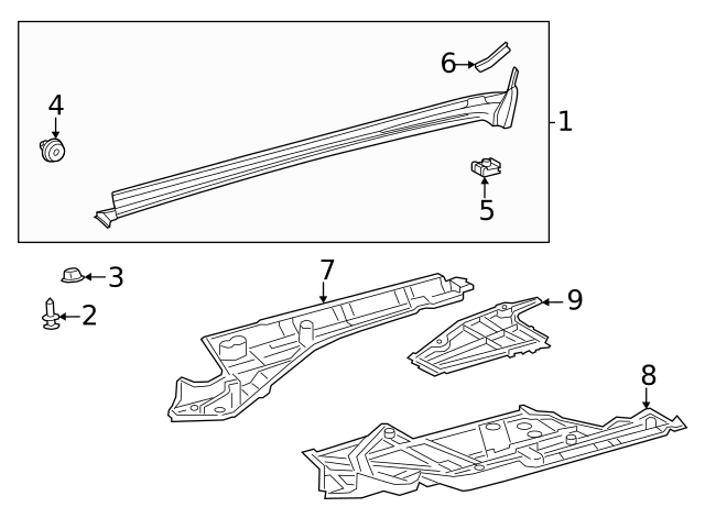 2021-2023 Toyota Venza Rocker Panel Guard 75850-48060 | Toyota Parts Center