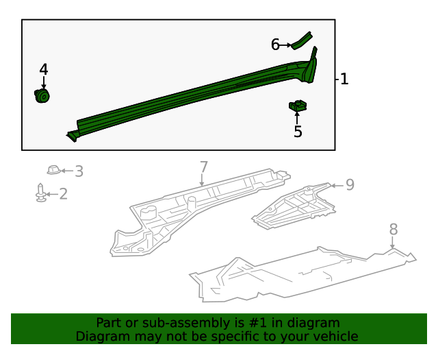 2021-2023 Toyota Venza Rocker Panel Guard 75850-48060 | Toyota Parts Center