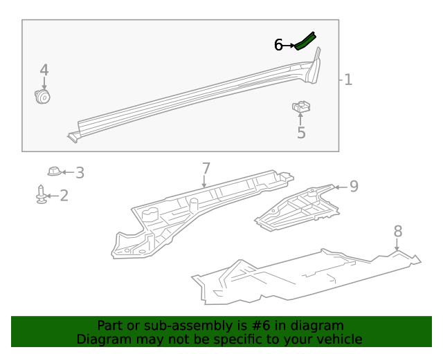 75861-48010 - Rocker Molding Pad - 2021-2023 Toyota Venza | OEM Genuine ...