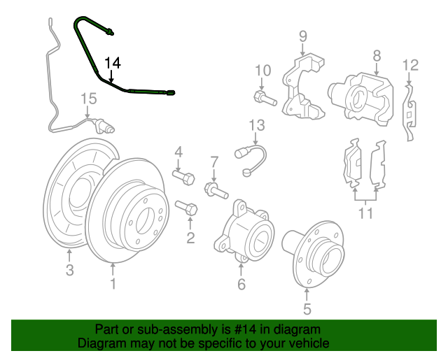 34306887452 - 2007-2019 BMW Brake Hydraulic Hose (34-30-6-887-452 ...