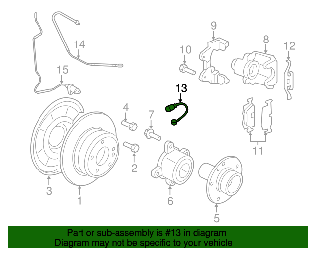 Genuine BMW 34-35-6-854-168 | Wear Indicator - Rear | FREE Shipping on ...